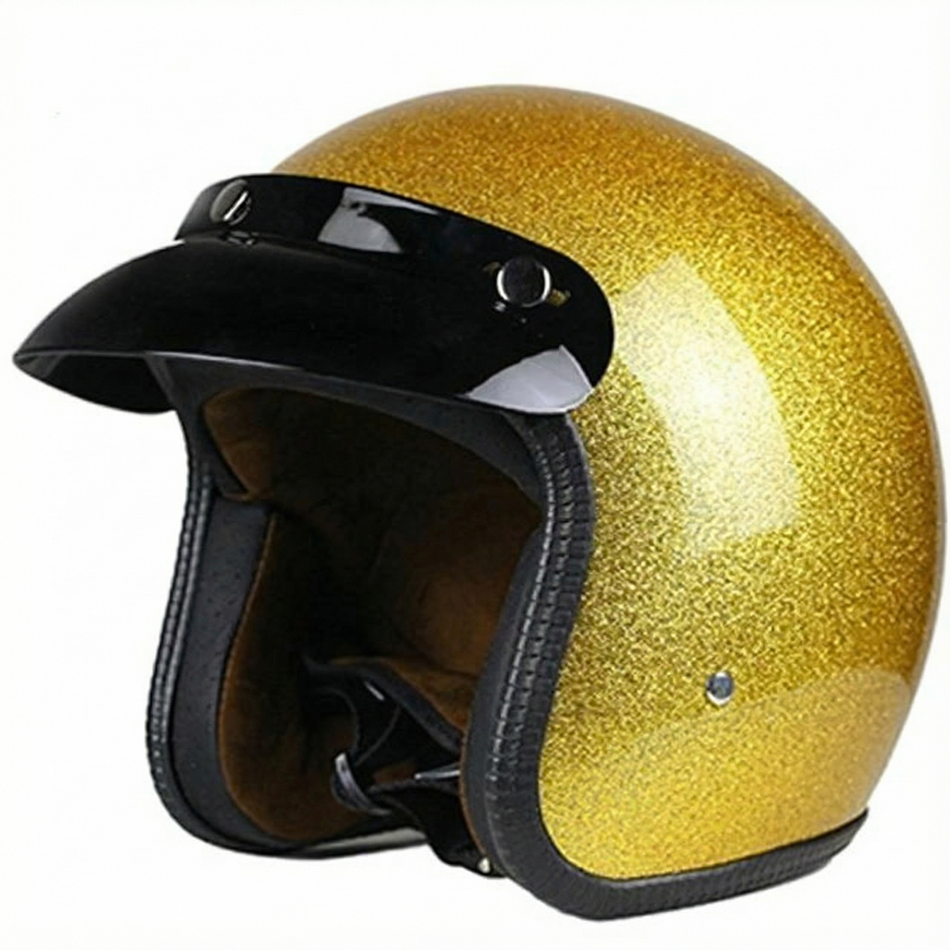 Premium Open Face Helmet in Gold Elegant Design for Riders – PerfenQ