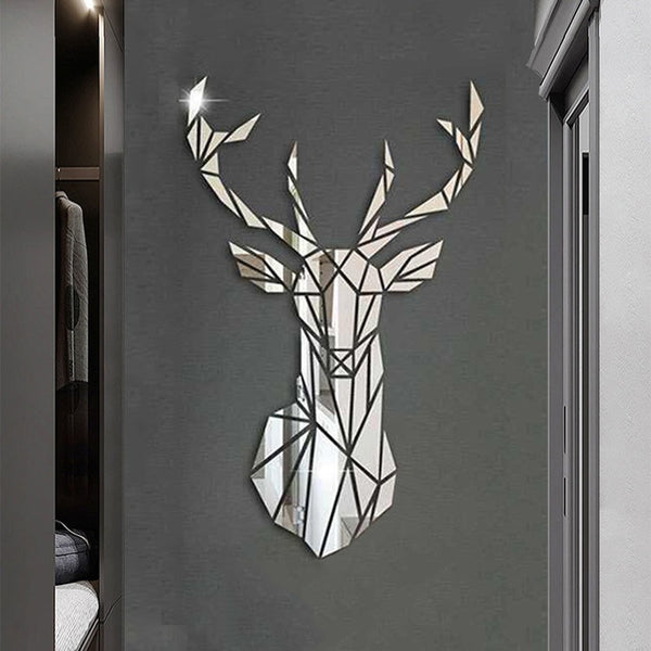 3D Luxury Wall Deer Head Sticker – Perfenq