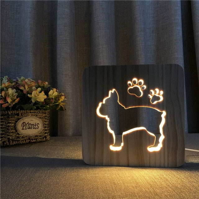 USB Wooden Dog Paw Lamp – Perfenq